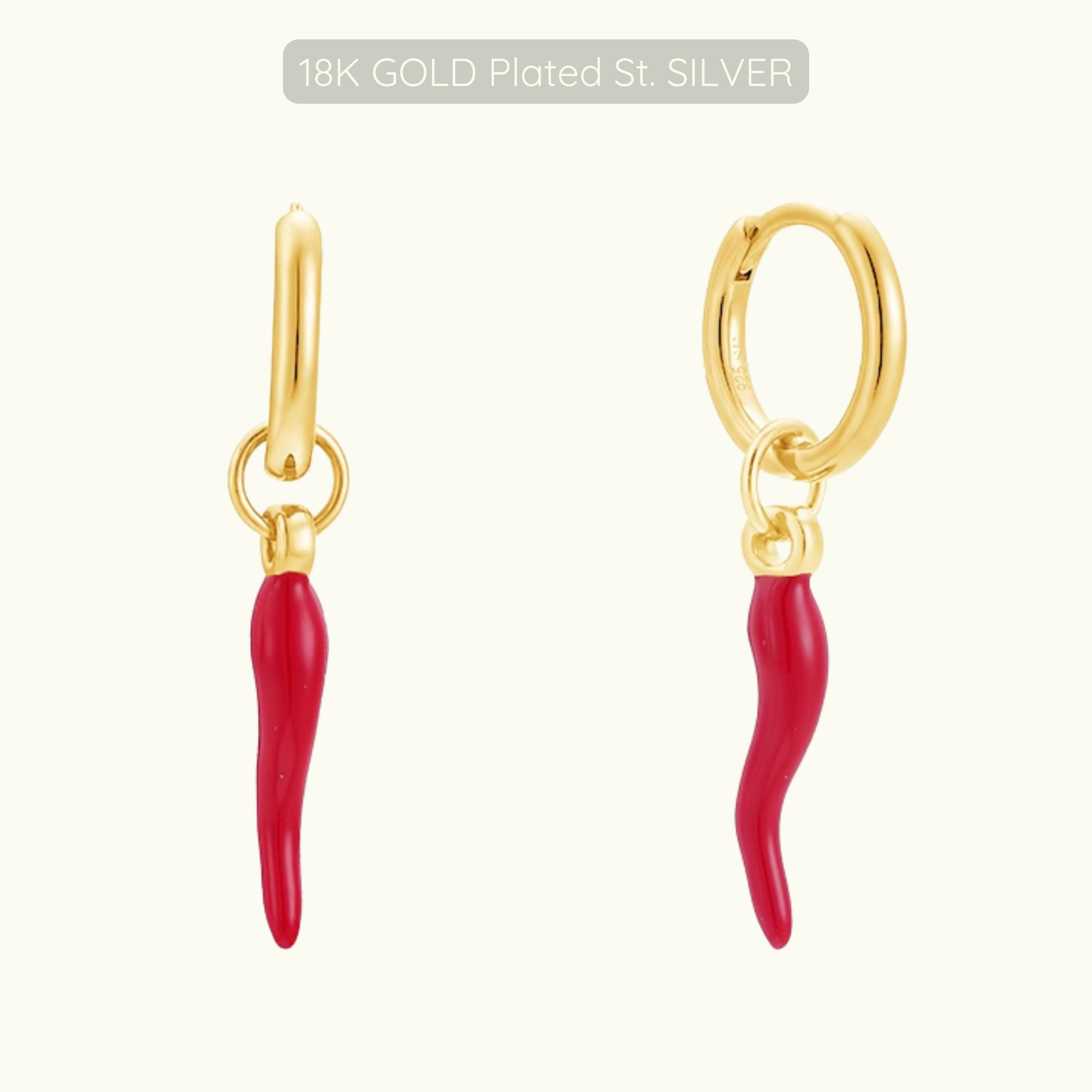 Chilli Hoops - 18k Gold Plated Sterling Silver – Six Rumours