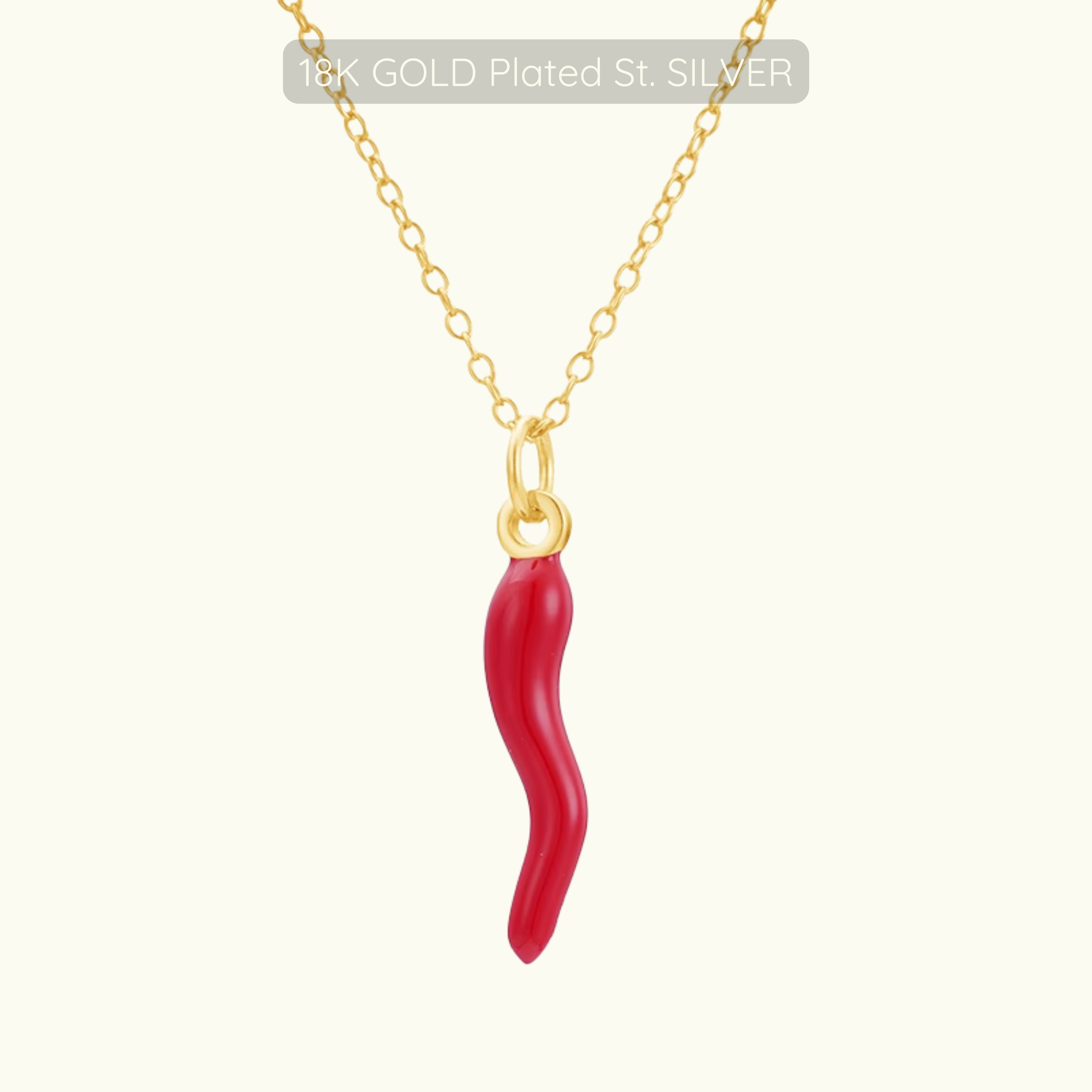 Chilli Necklace - 18k Gold Plated Sterling Silver – Six Rumours